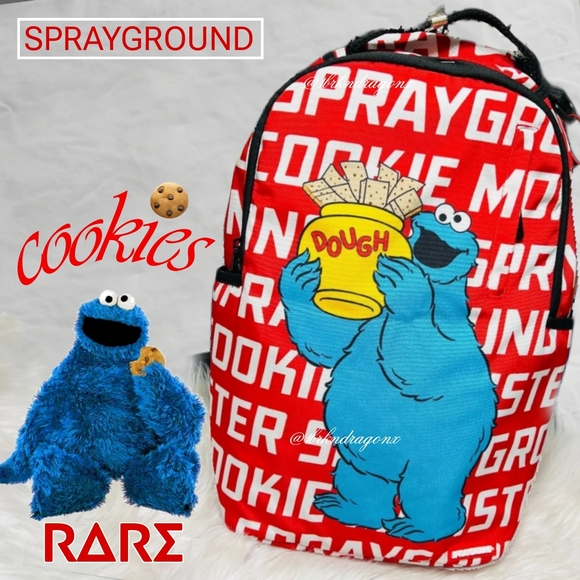Sprayground | Bags | Rare Cookie Monster Cookies Backpack Unisex Nwt ...